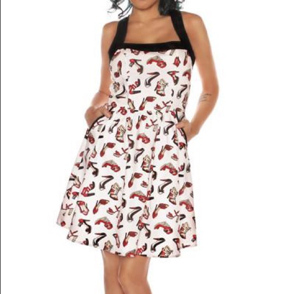 Modcloth | Dresses | Folter Retrolicious Shoe Print Dress S | Poshmark